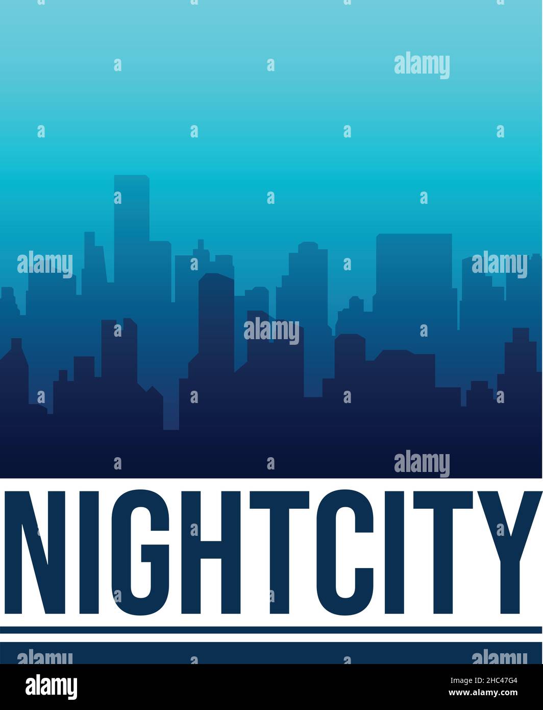Modern flat colorful NIGHT CITY urban logo design Stock Vector Image ...