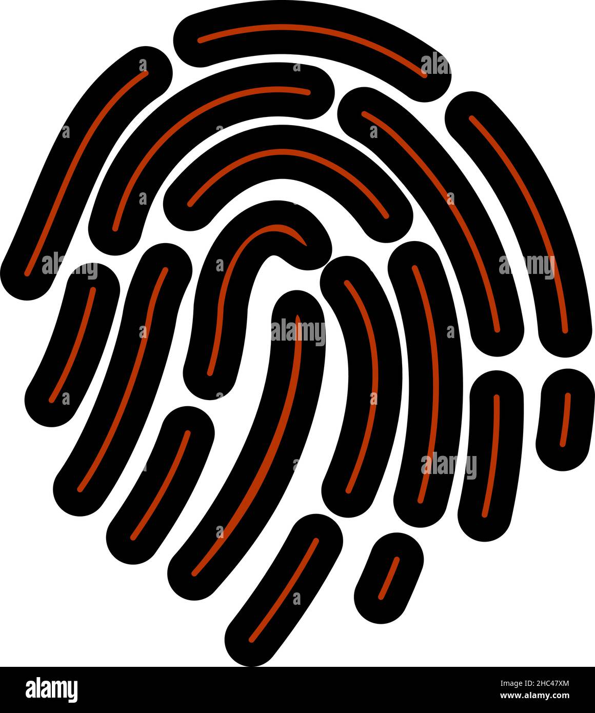 Fingerprint Icon. Editable Bold Outline With Color Fill Design. Vector ...