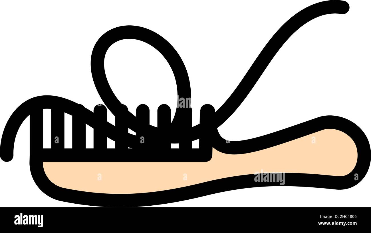 Hair In Comb Icon. Editable Bold Outline With Color Fill Design. Vector ...