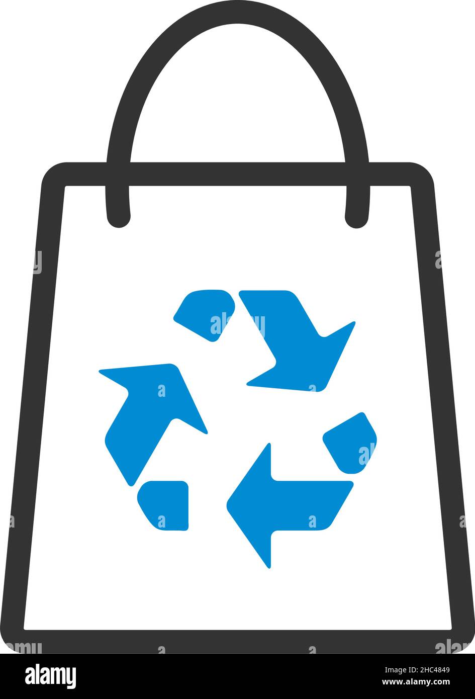 Shopping Bag With Recycle Sign Icon. Editable Bold Outline With Color ...