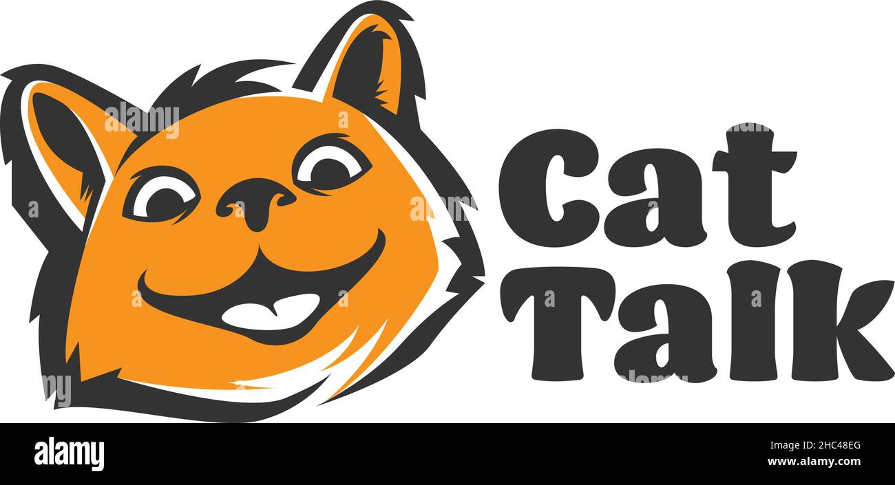 Modern design CAT TALK cute orange logo design Stock Vector Image & Art ...