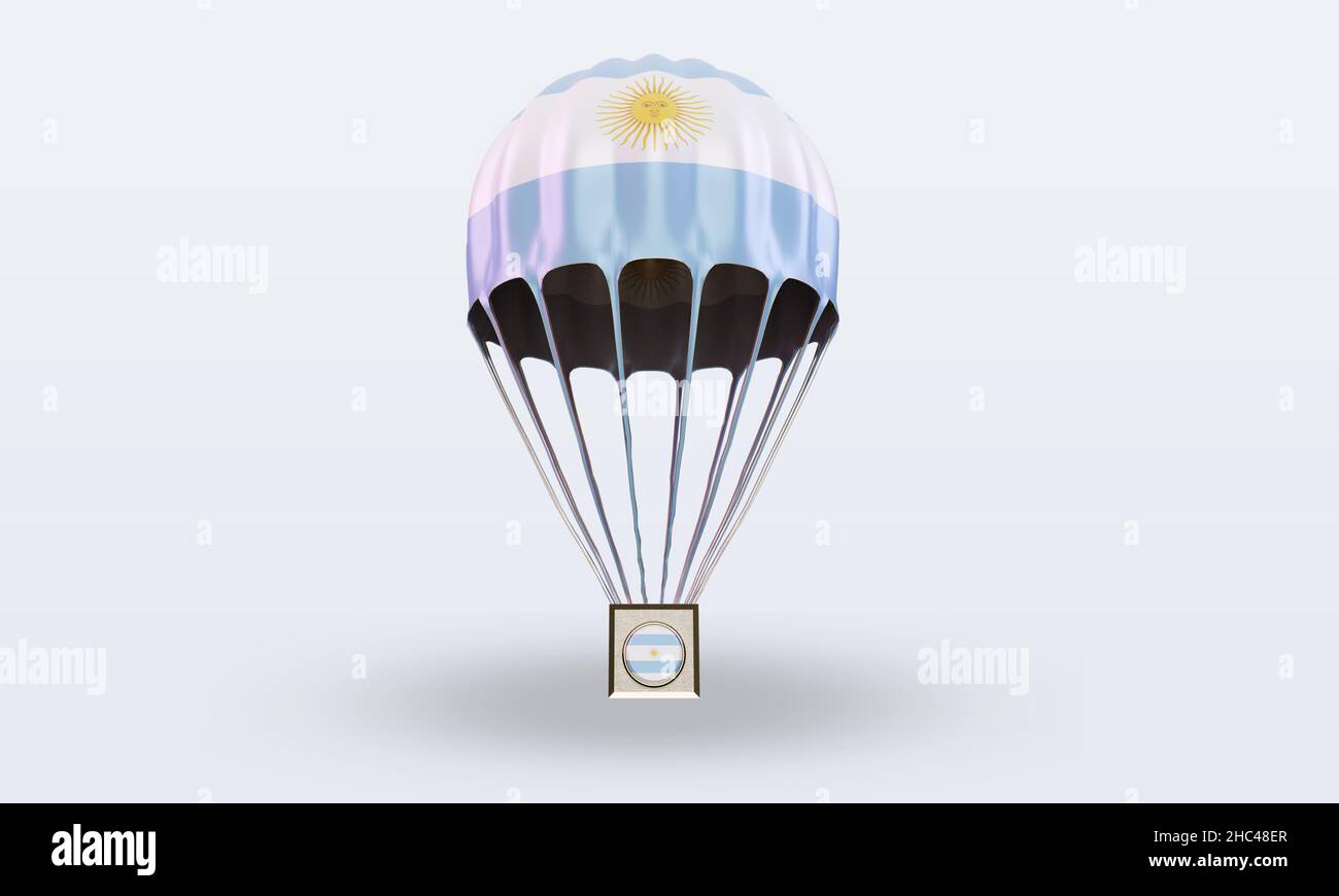 3d parachute Argentina flag rendering front view Stock Photo - Alamy