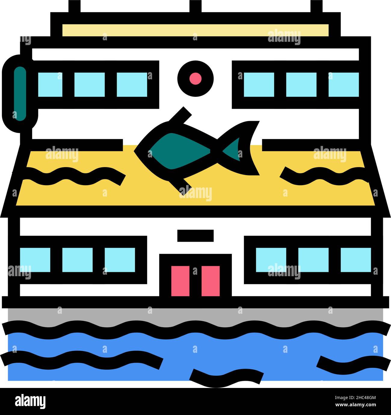 seafood restaurant color icon vector illustration Stock Vector Image ...
