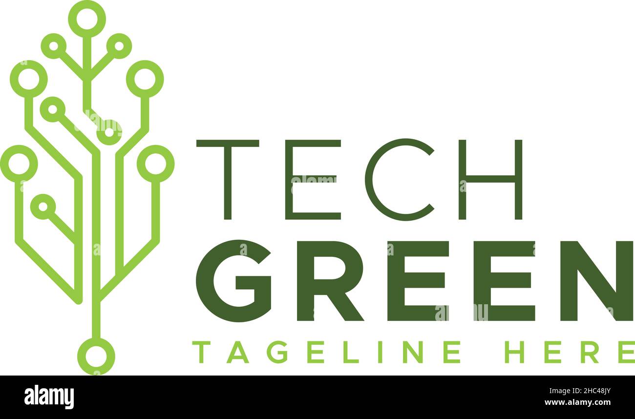Modern design TECH GREEN future leaf logo design Stock Vector Image ...