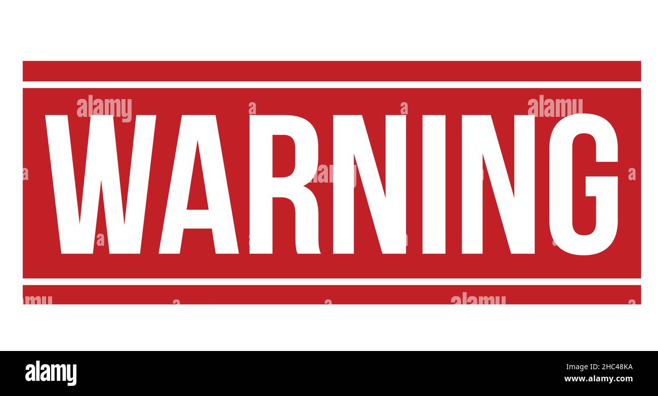 Warning Rubber Stamp On White Background, Vector Illustration Stock ...