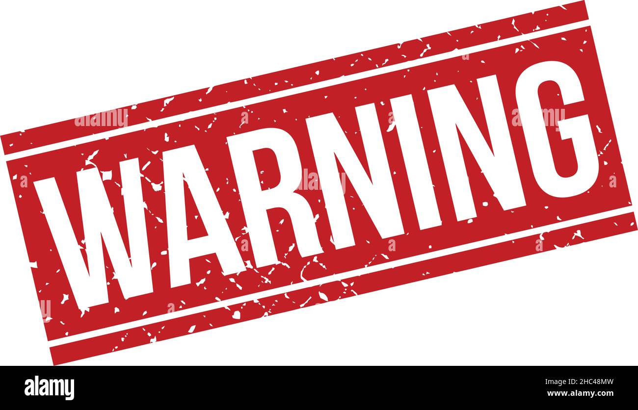 Red Grunge Warning Rubber Stamp Isolated On White Background Stock ...