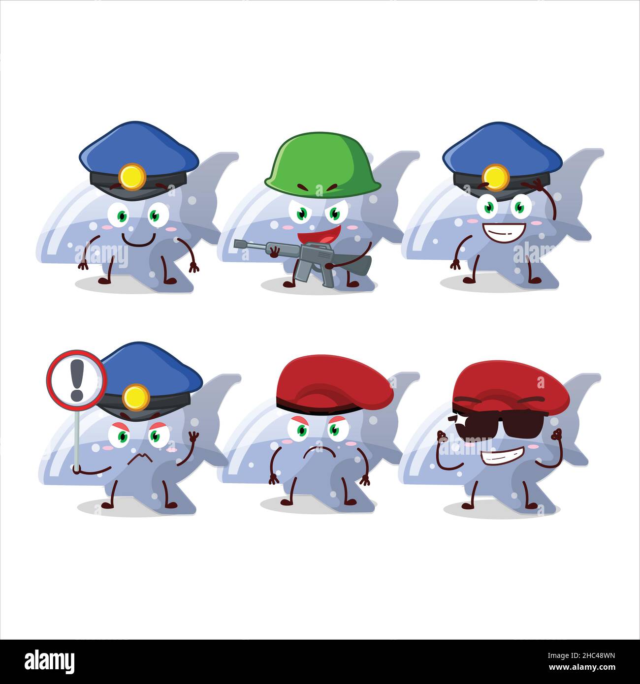 A dedicated Police officer of plane blue gummy candy mascot design ...