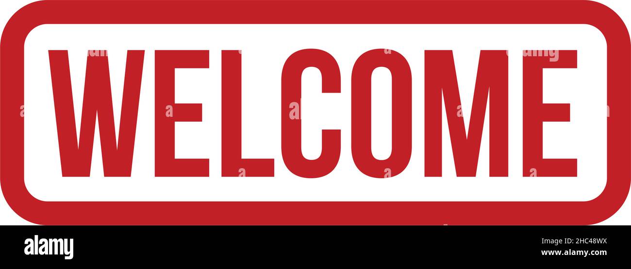 Red Grunge Welcome Rubber Stamp Isolated On White Background Stock ...