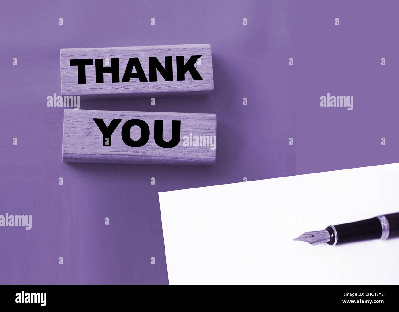 Text THANK YOU letters on the wooden blocks. Gratitude concept Stock ...