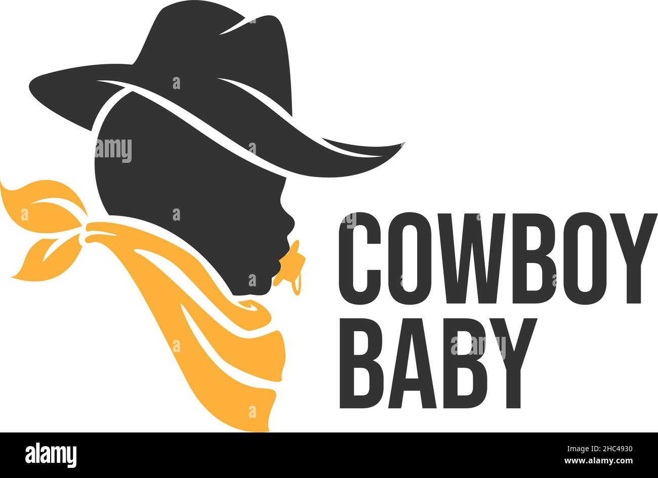 Flat colorful COWBOY BABY sheriff kids logo design Stock Vector Image ...