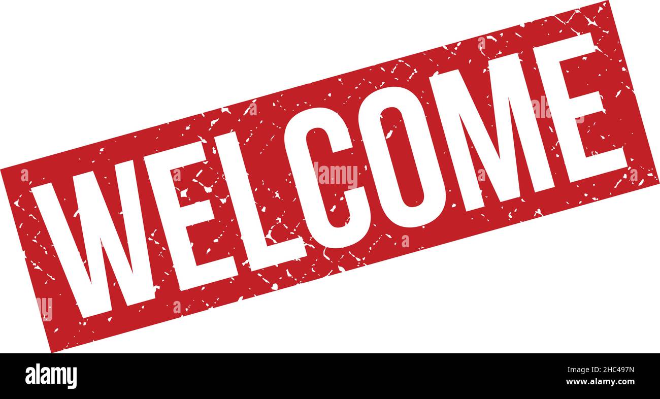 Red Grunge Welcome Rubber Stamp Isolated On White Background Stock ...