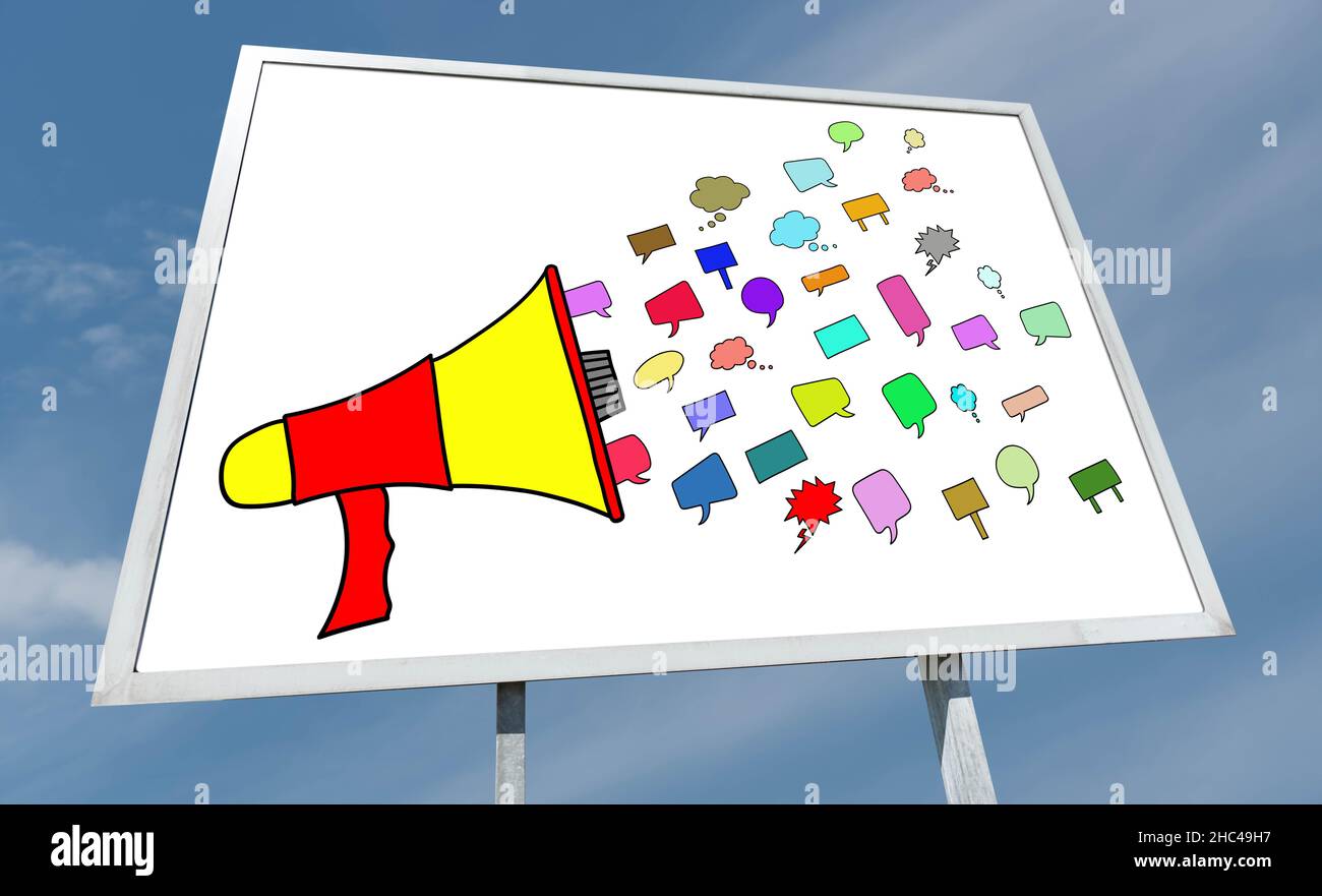 Communication concept drawn on a billboard Stock Photo - Alamy
