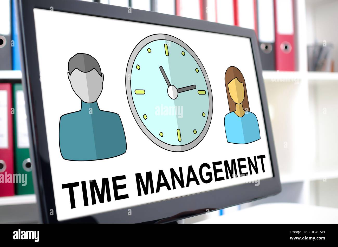 Time management concept shown on a computer screen Stock Photo - Alamy