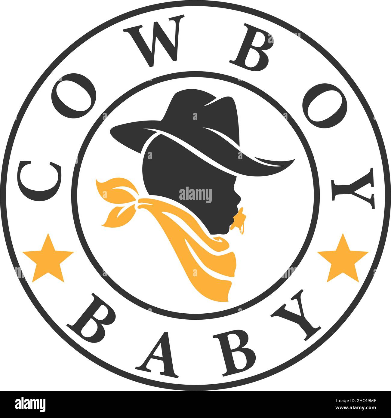 Flat colorful COWBOY BABY sheriff kids logo design Stock Vector Image ...