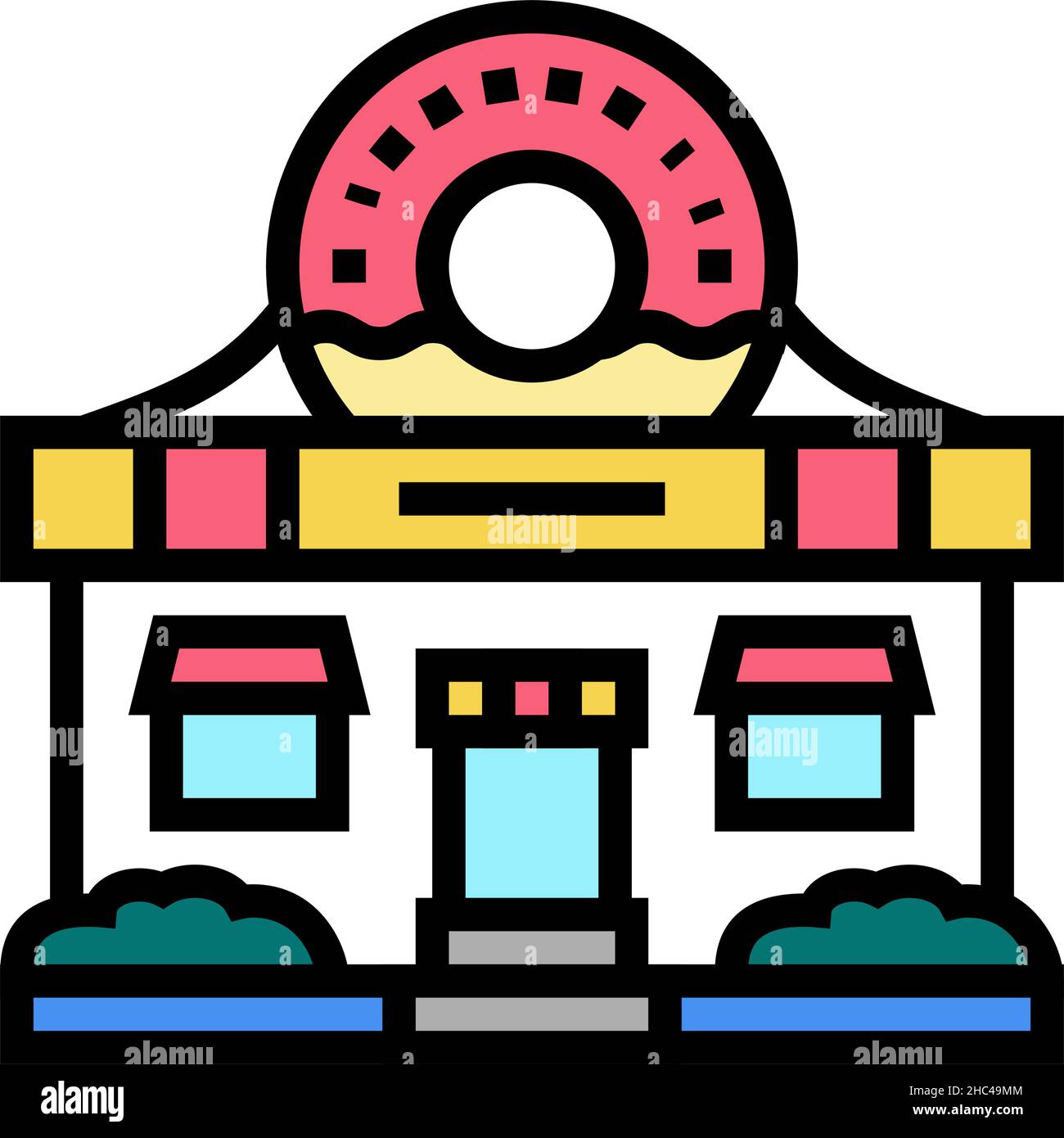 donut shop color icon vector illustration Stock Vector Image & Art - Alamy