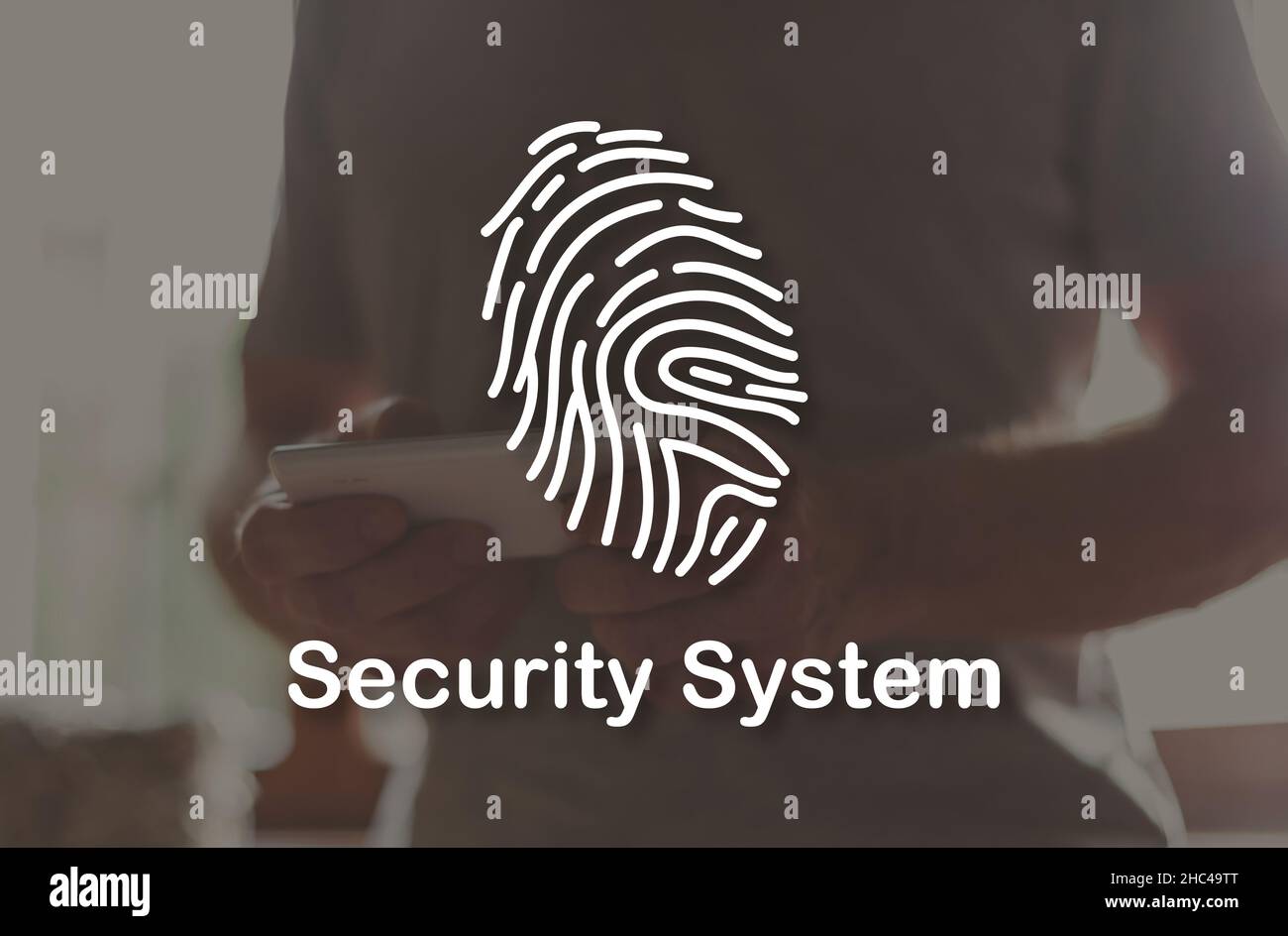 Security system concept illustrated by a picture on background Stock ...
