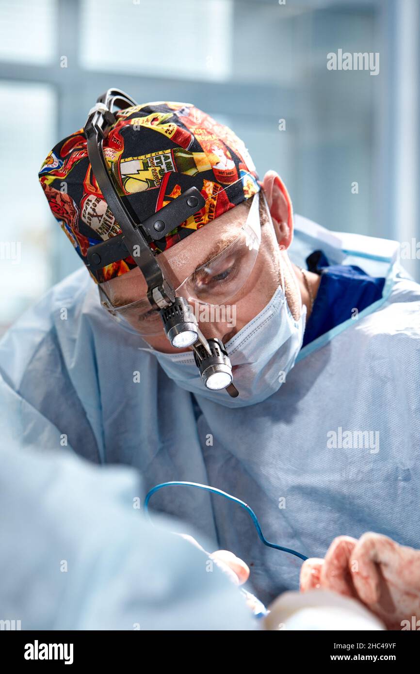 Close-up Shot of the Professional Surgeon Suture Wound during Real ...