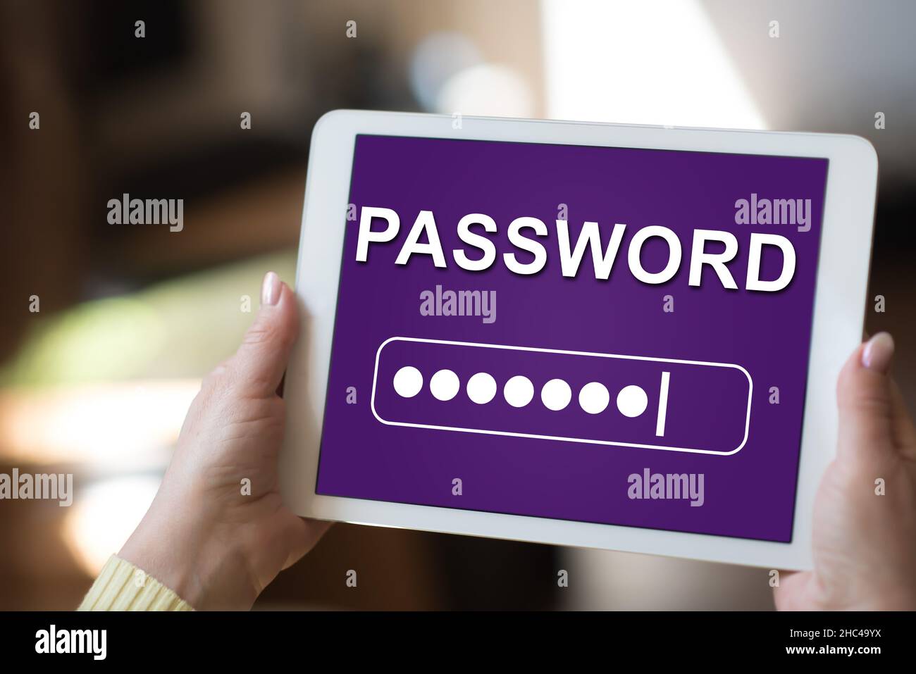 Tablet screen displaying a password concept Stock Photo - Alamy