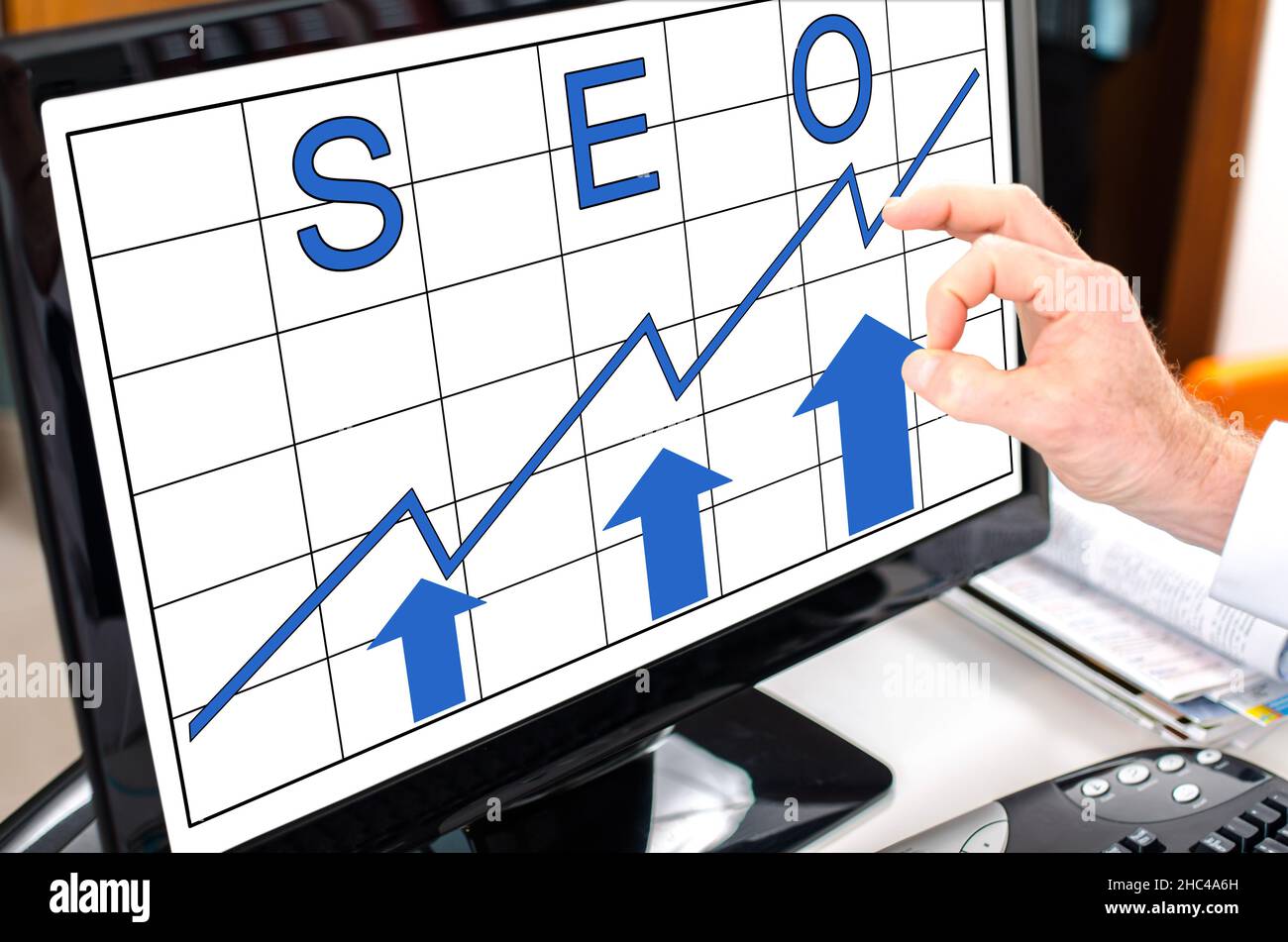 Seo concept shown on a computer screen Stock Photo - Alamy