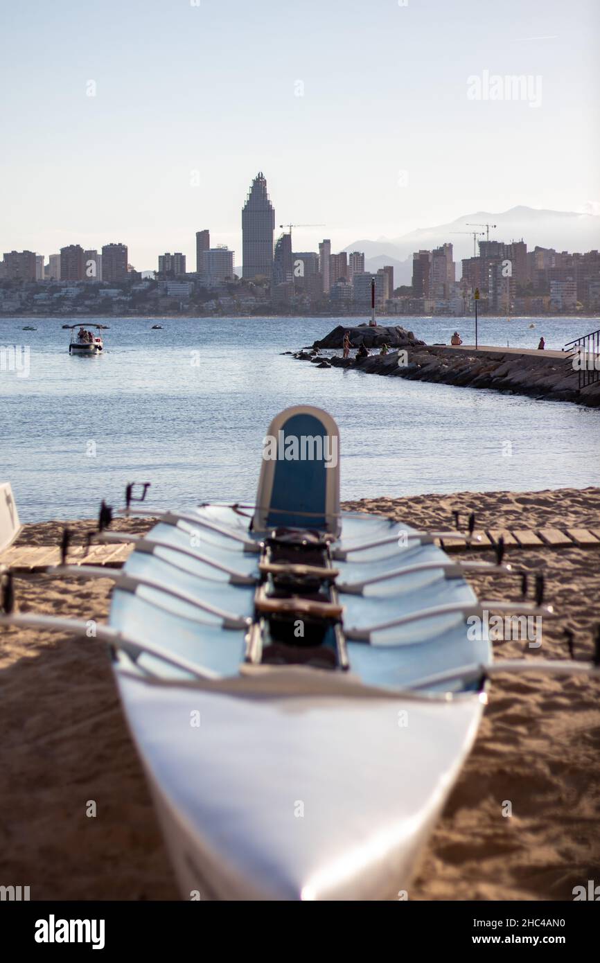 A small boat staring at the skyline Stock Photo - Alamy