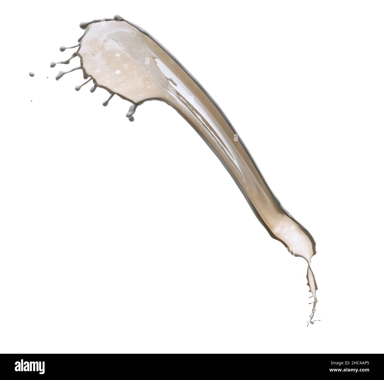 Dynamic shot of splash of gray color paint isolated on white background ...