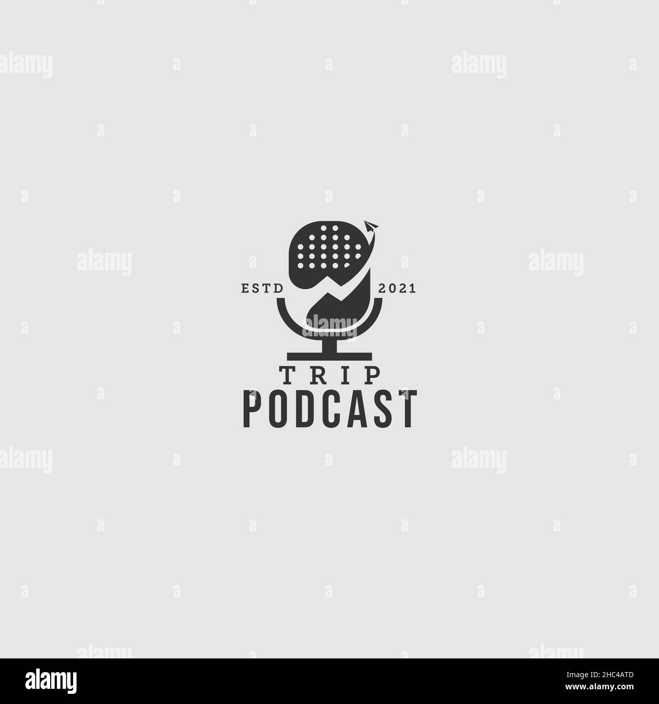 Modern silhouette TRIP PODCAST info logo design Stock Vector Image ...