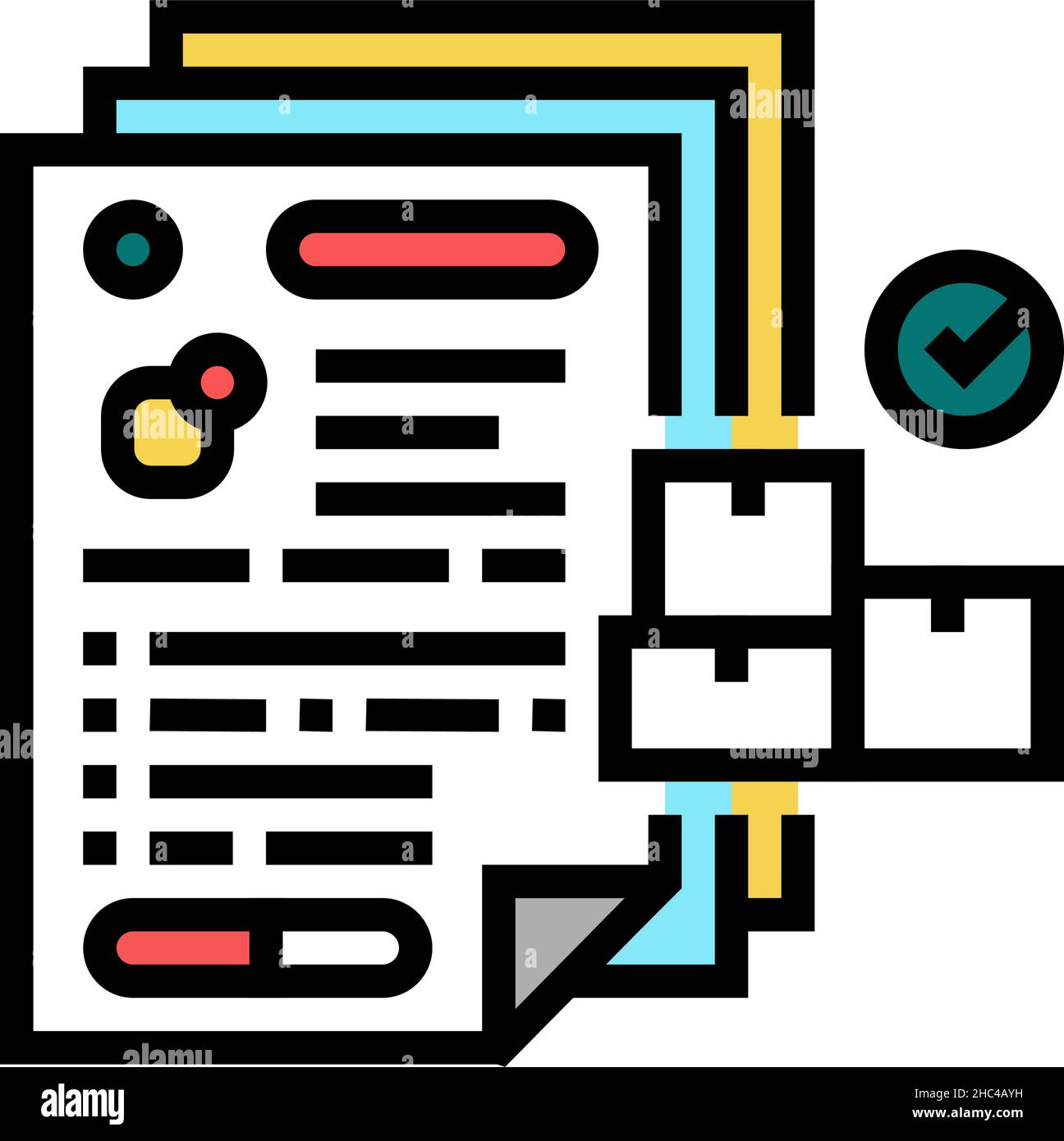 inventory paperwork color icon vector illustration Stock Vector Image ...