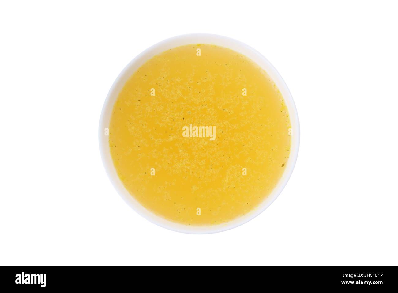 Plate of broth isolated on white background Stock Photo - Alamy