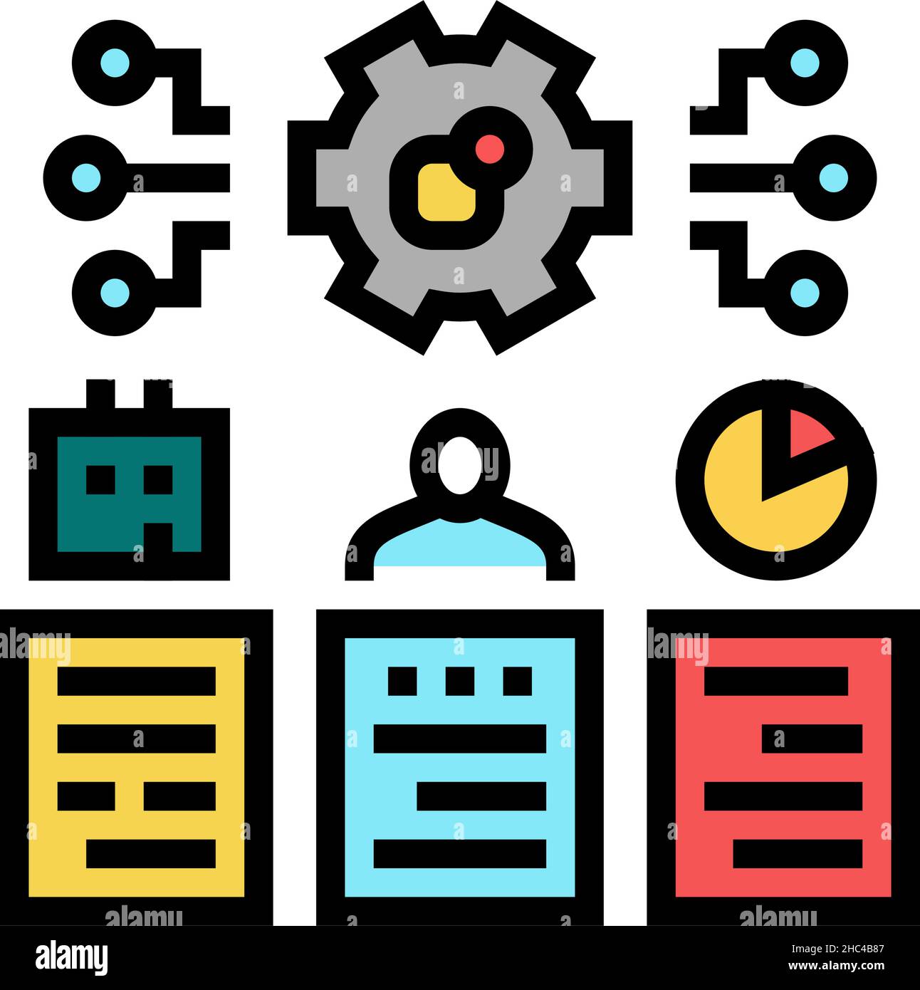 management tasks color icon vector illustration Stock Vector Image ...