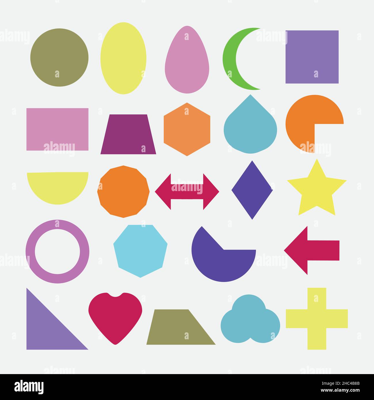 Different geometric shapes isolated on white background Stock Vector ...