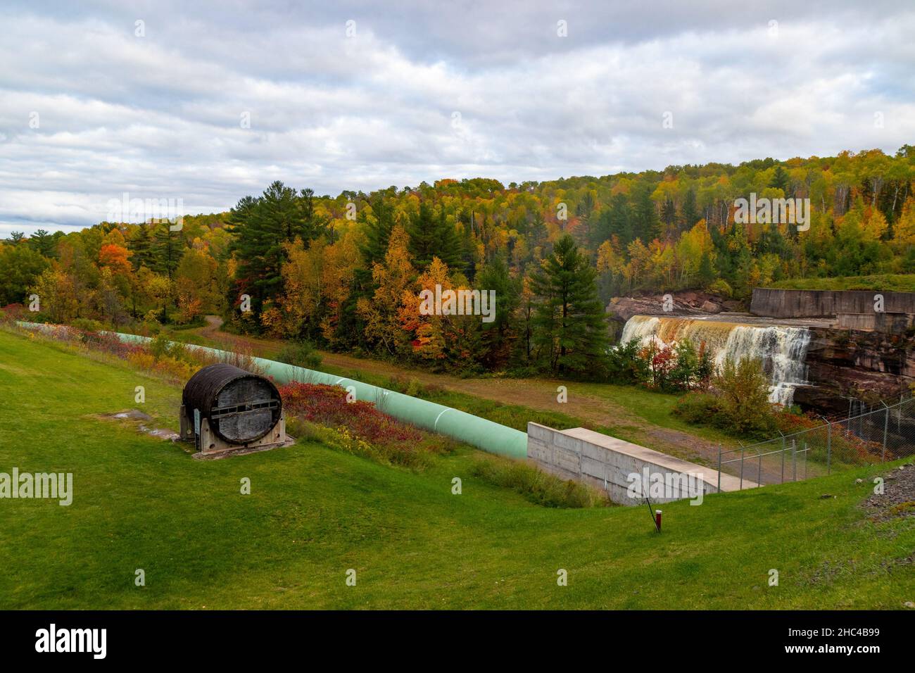 Victoria Dam station in a park in autumn in Michigan, the US Stock ...