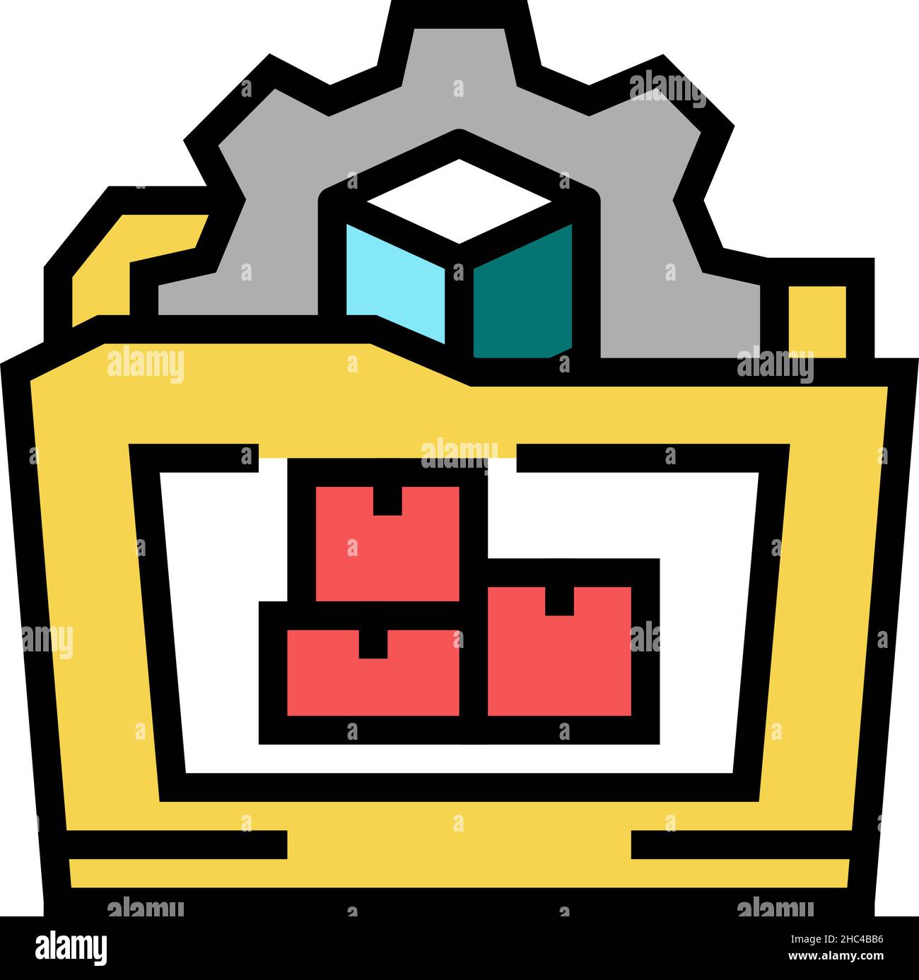 resource for business process color icon vector illustration Stock ...