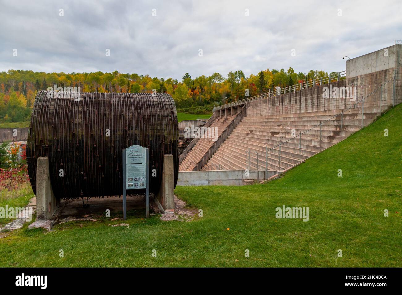 Victoria Dam station in a park in autumn in Michigan, the US Stock ...