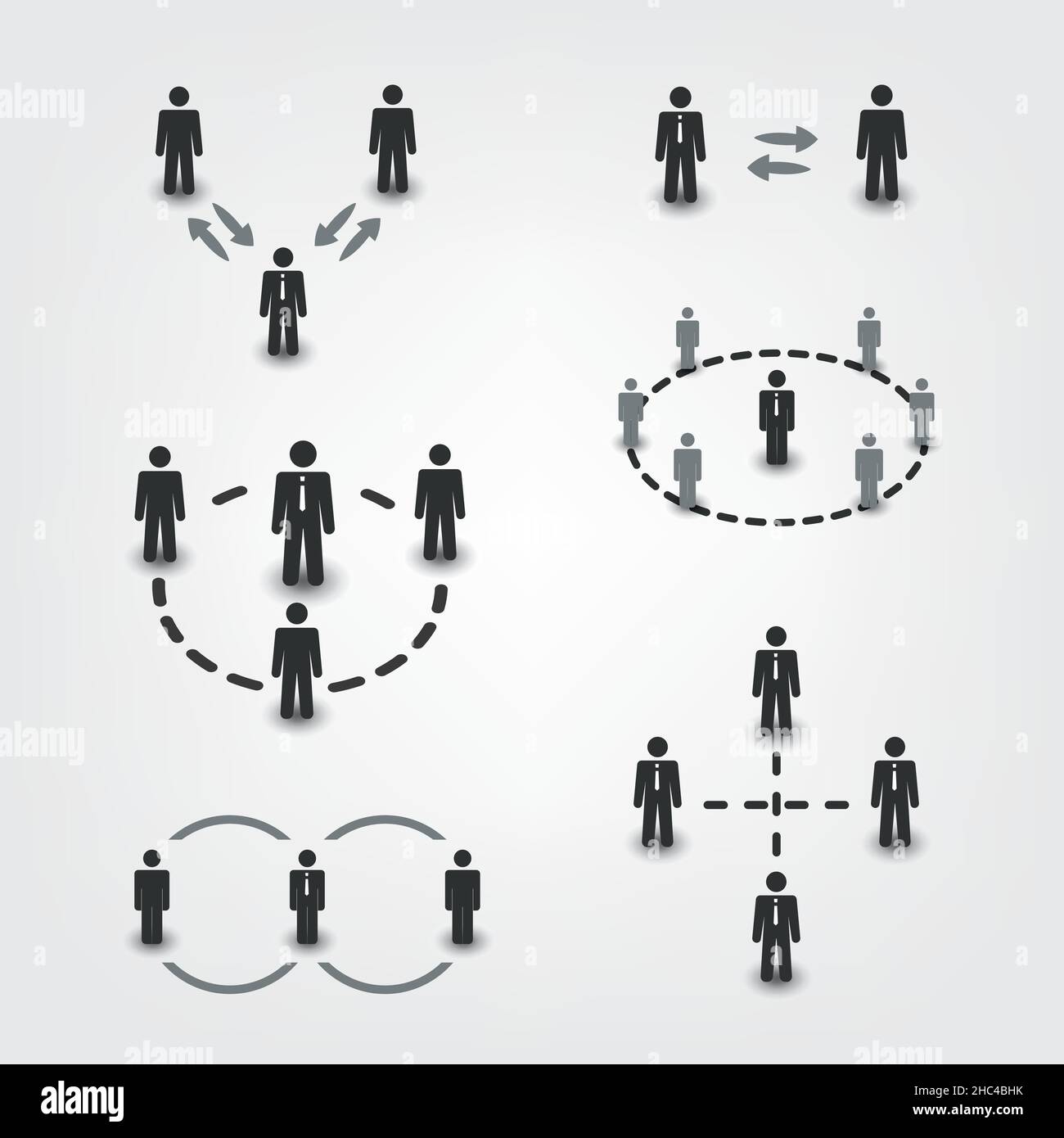 Networks, Connections: Social, Business Relationship, Team Icons Stock ...