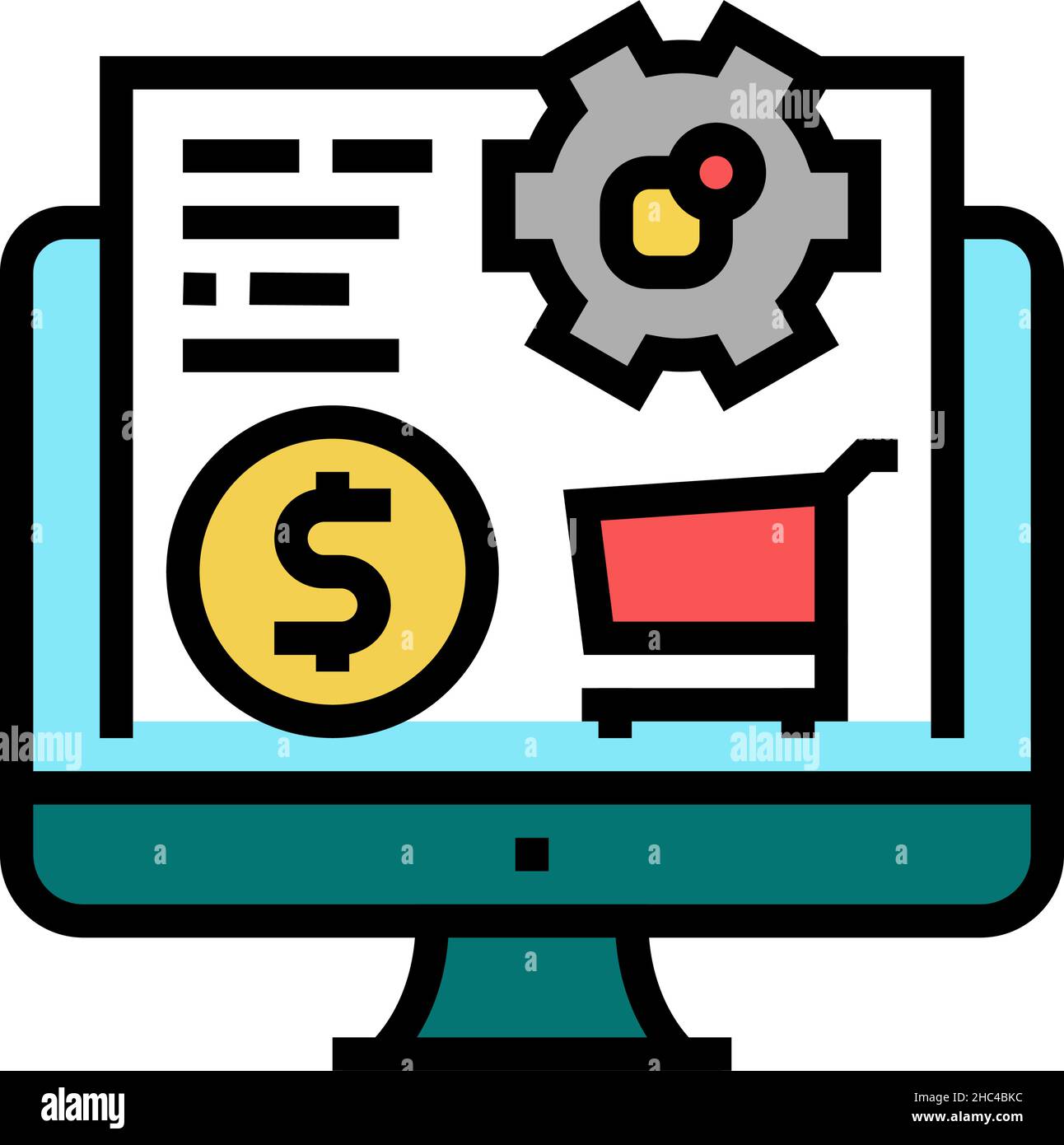 purchasing online color icon vector illustration Stock Vector Image ...