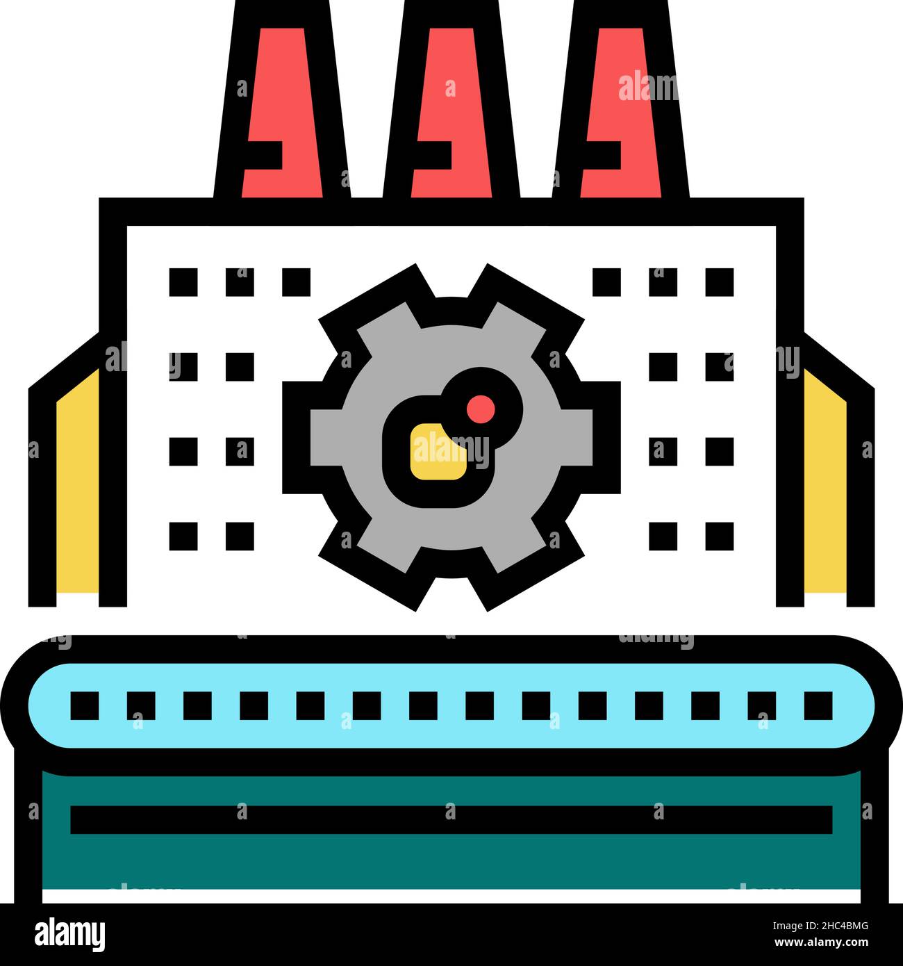 Manufacturing Erp Processing Color Icon Vector Illustration Stock