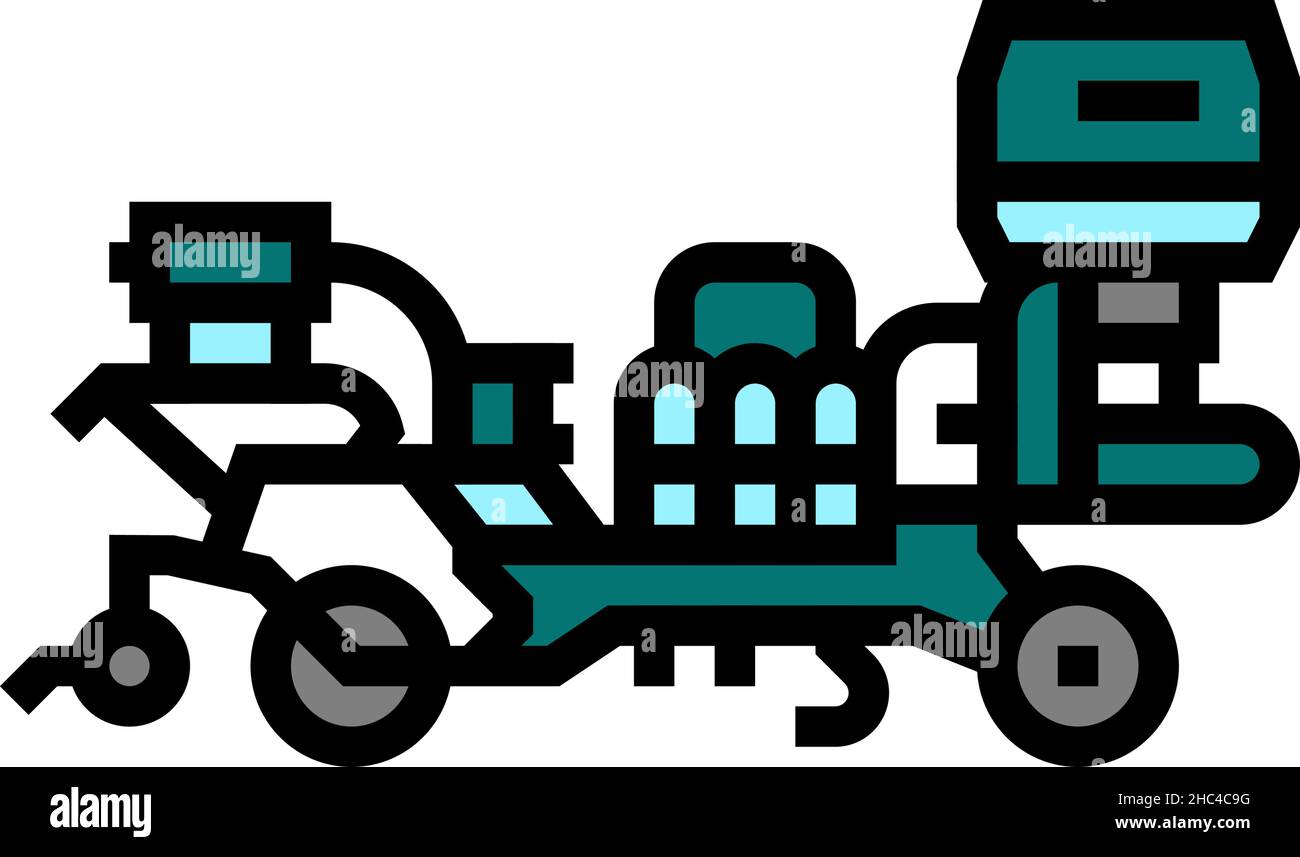 plastic mulch layer farm equipment color icon vector illustration Stock ...