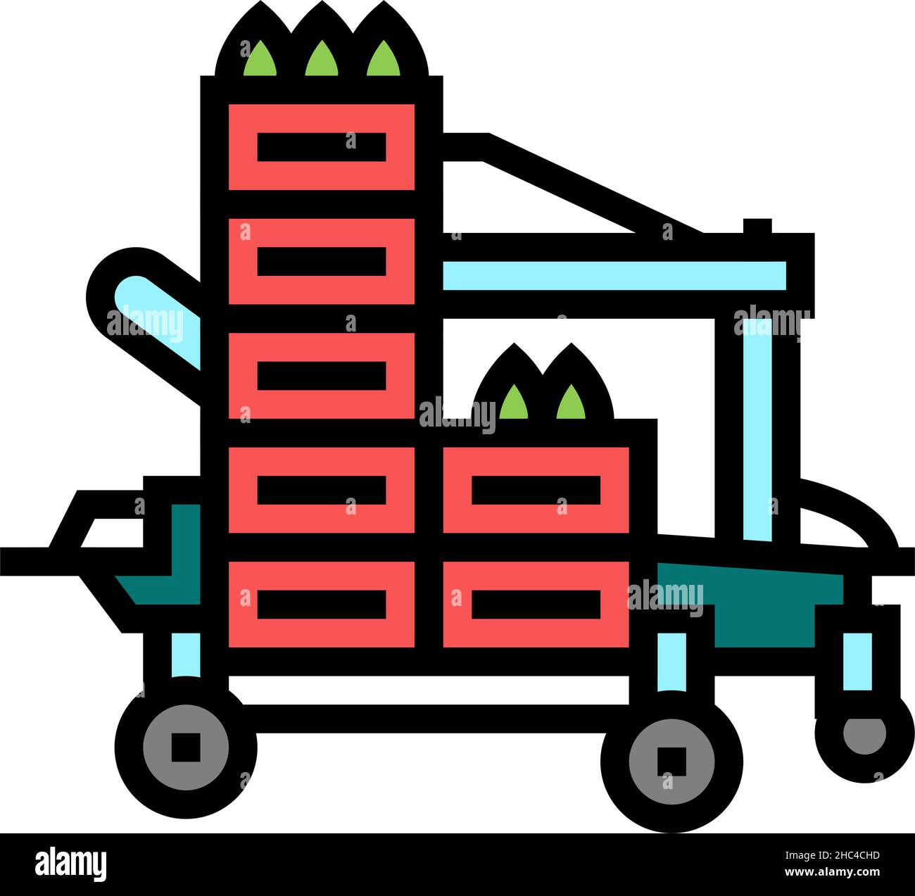 transplanter farm equipment color icon vector illustration Stock Vector ...