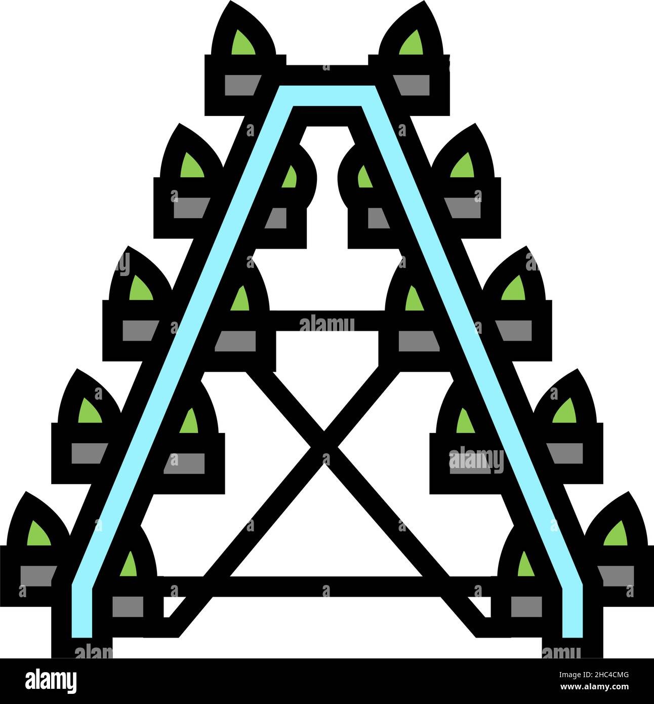 hydroponic farm machinery equipment color icon vector illustration ...