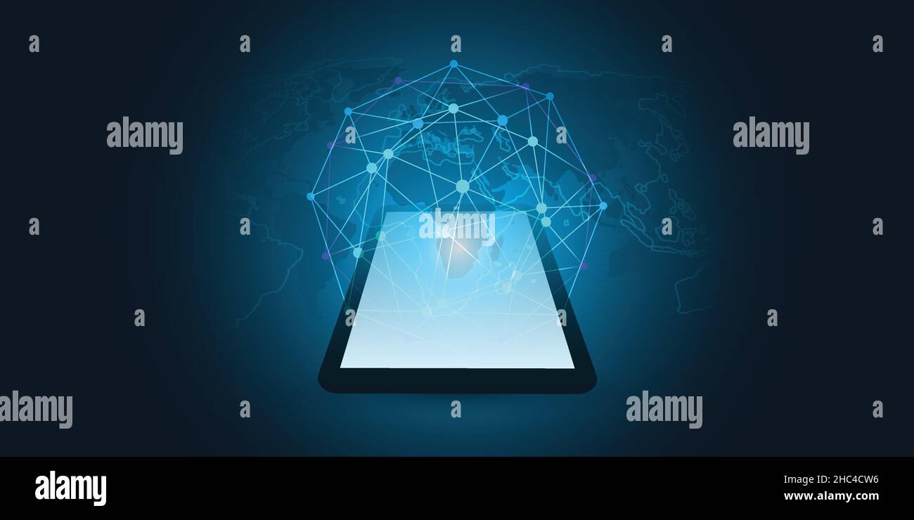 Cloud Computing Design Concept with Earth Globe and Tablet PC - Digital ...