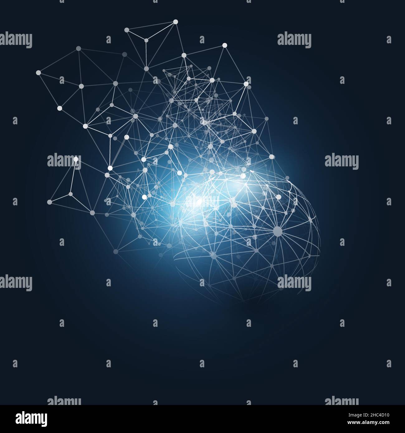 Modern Minimal Style Cloud Computing Networks Structure Telecommunications Concept Design