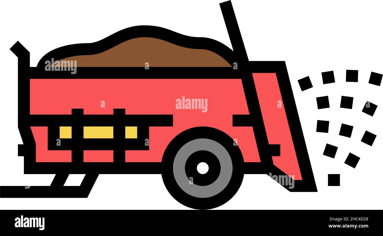 manure spreader farm machine color icon vector illustration Stock Vector Image & Art - Alamy