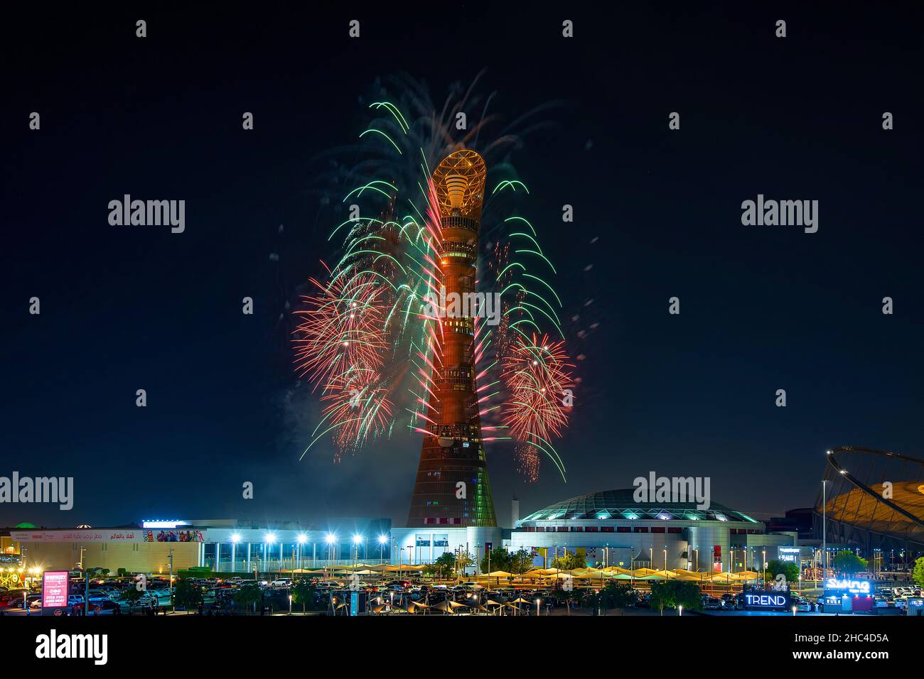 Torch Doha National Day 2021 Fireworks Celebration Stock Photo - Alamy