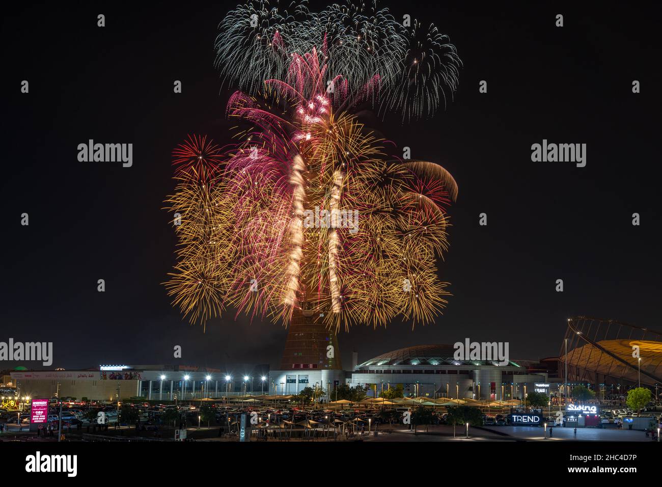 Torch Doha National Day 2021 Fireworks Celebration Stock Photo - Alamy