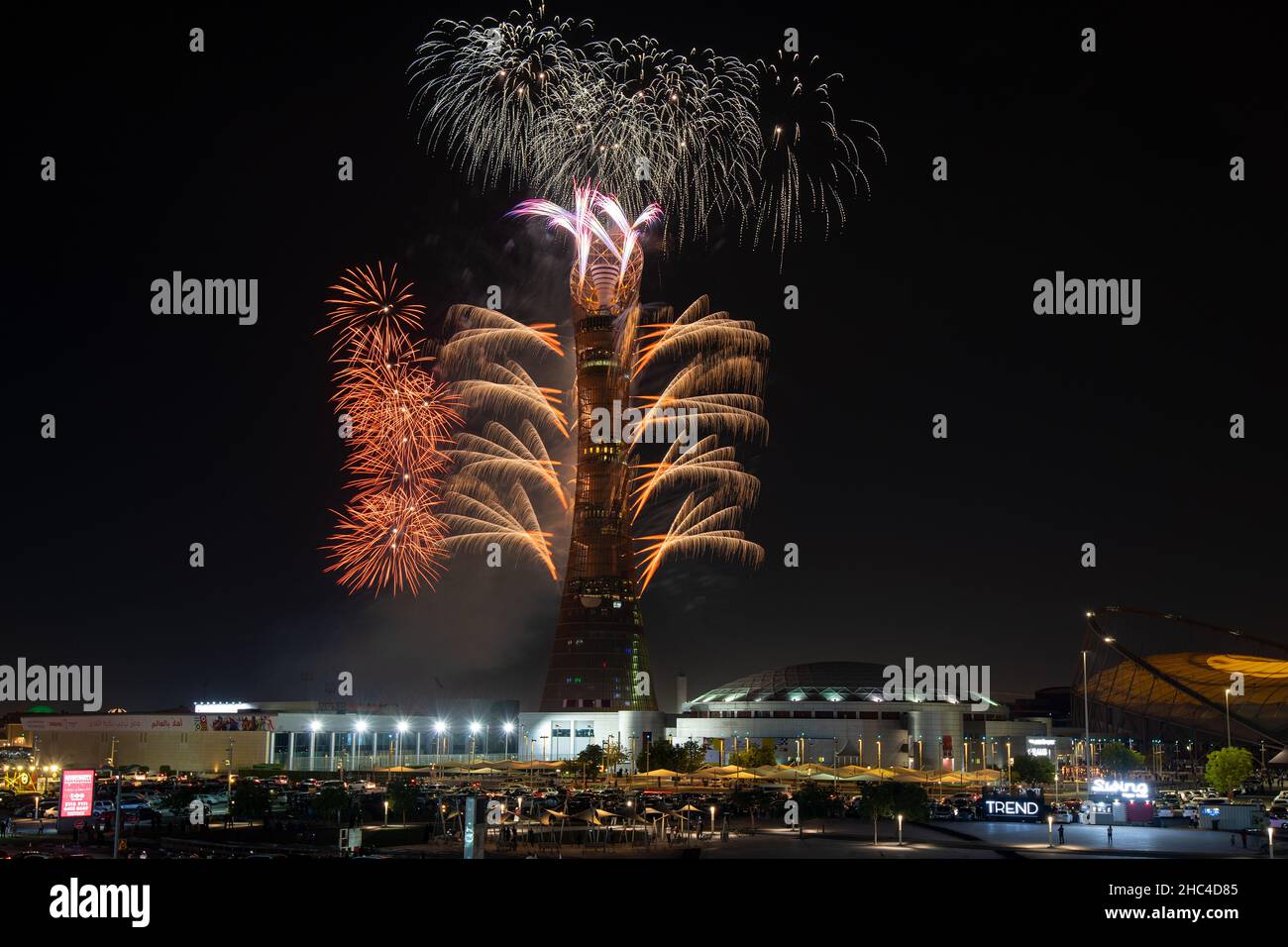Torch Doha National Day 2021 Fireworks Celebration Stock Photo - Alamy