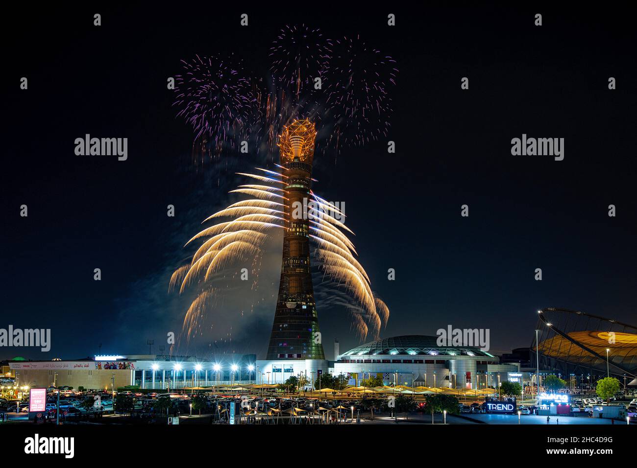 Torch Doha National Day 2021 Fireworks Celebration Stock Photo - Alamy