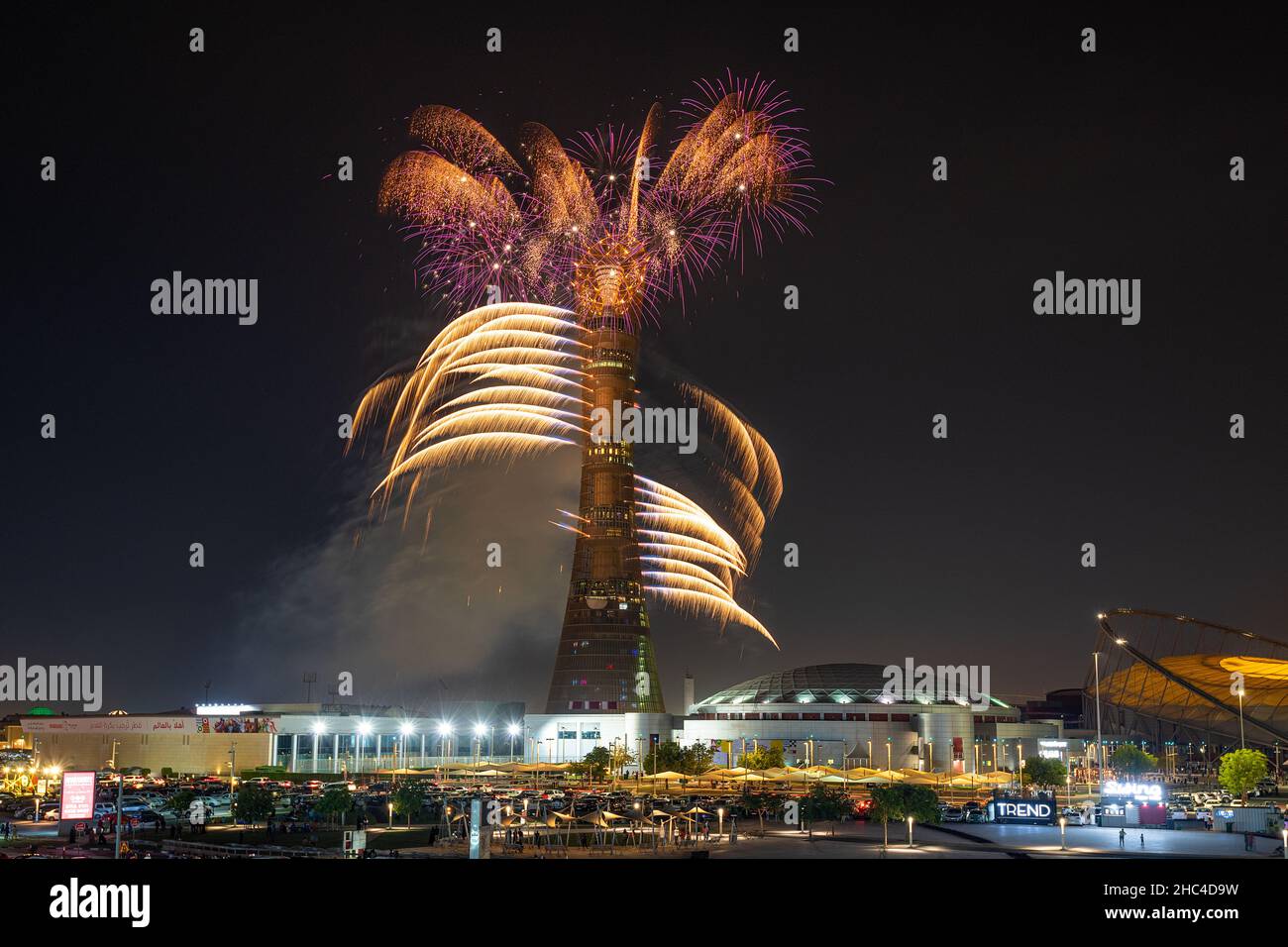 Torch Doha National Day 2021 Fireworks Celebration Stock Photo - Alamy