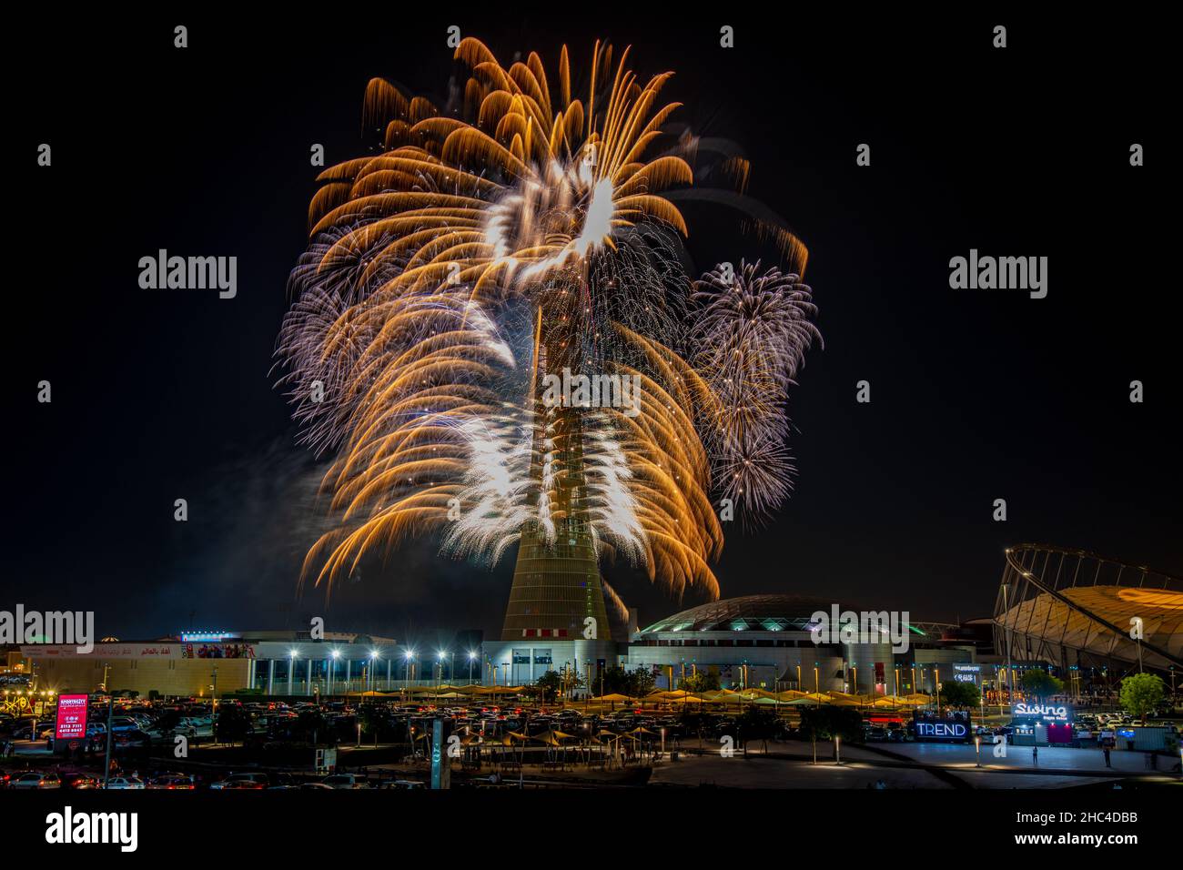 Torch Doha National Day 2021 Fireworks Celebration Stock Photo - Alamy