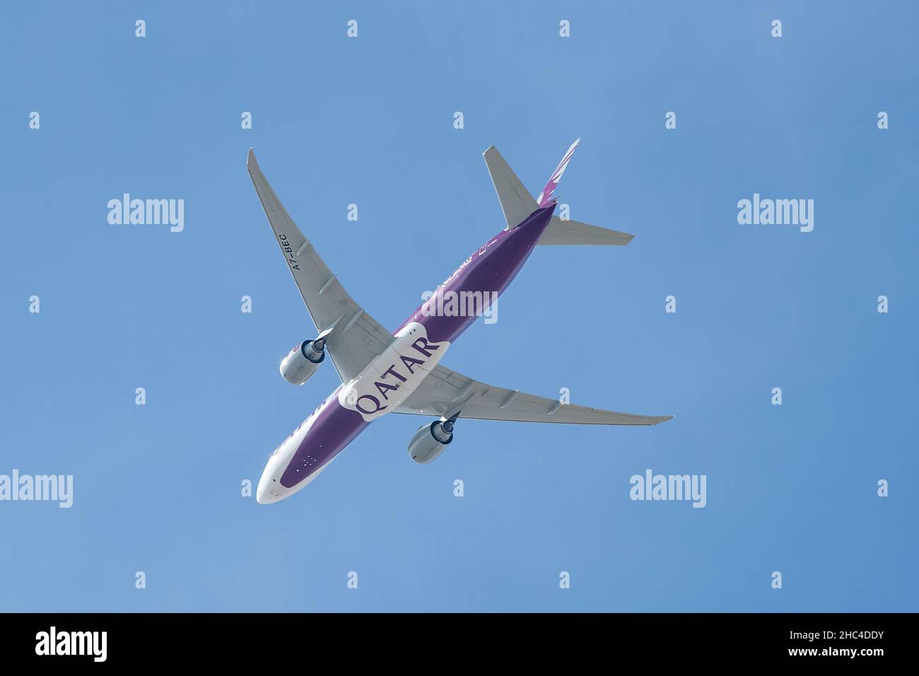 Boeing 777 Qatar Air Fifa World Cup Aircraft Stock Photo - Alamy