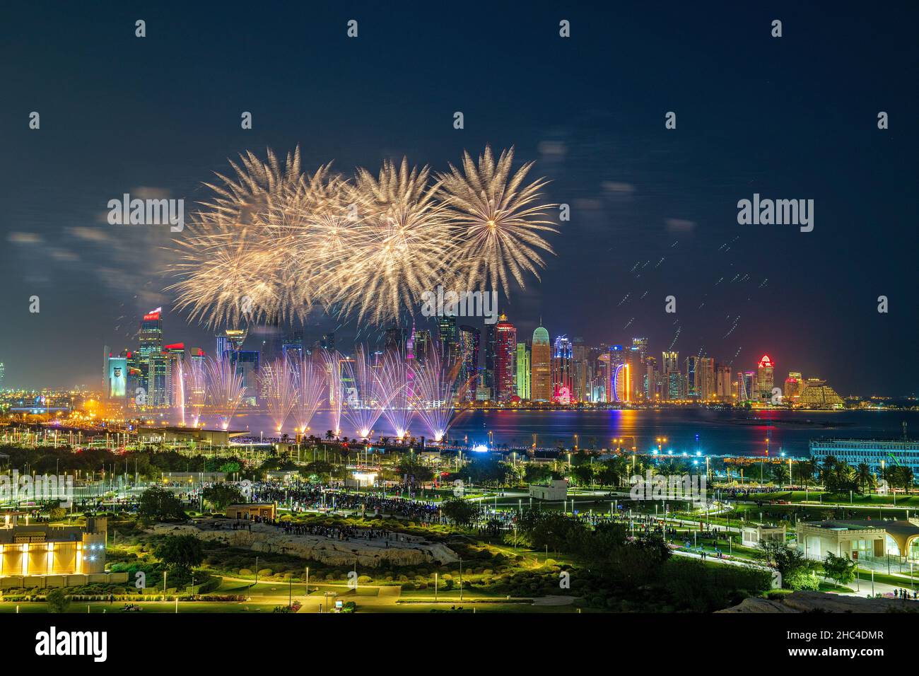 Qatar National Celebration Fireworks at Corniche 2021 Stock Photo - Alamy